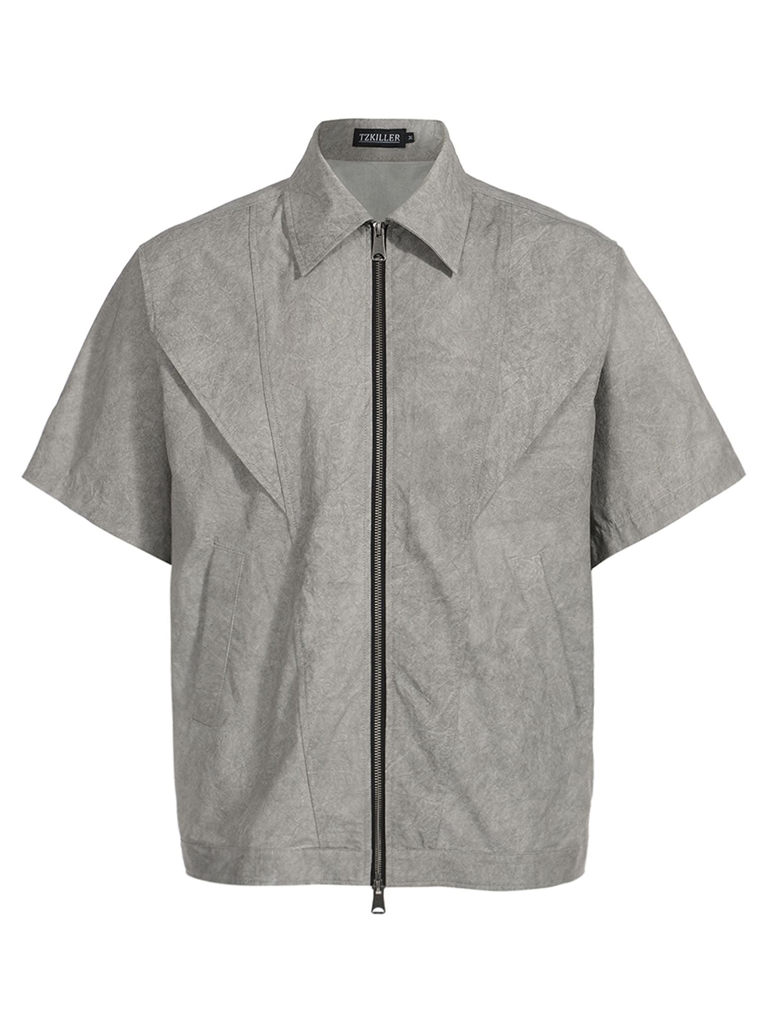 Deconstructed Silhouette Zip-Up Dirty Shirt – Guangzhou Yizhong ...